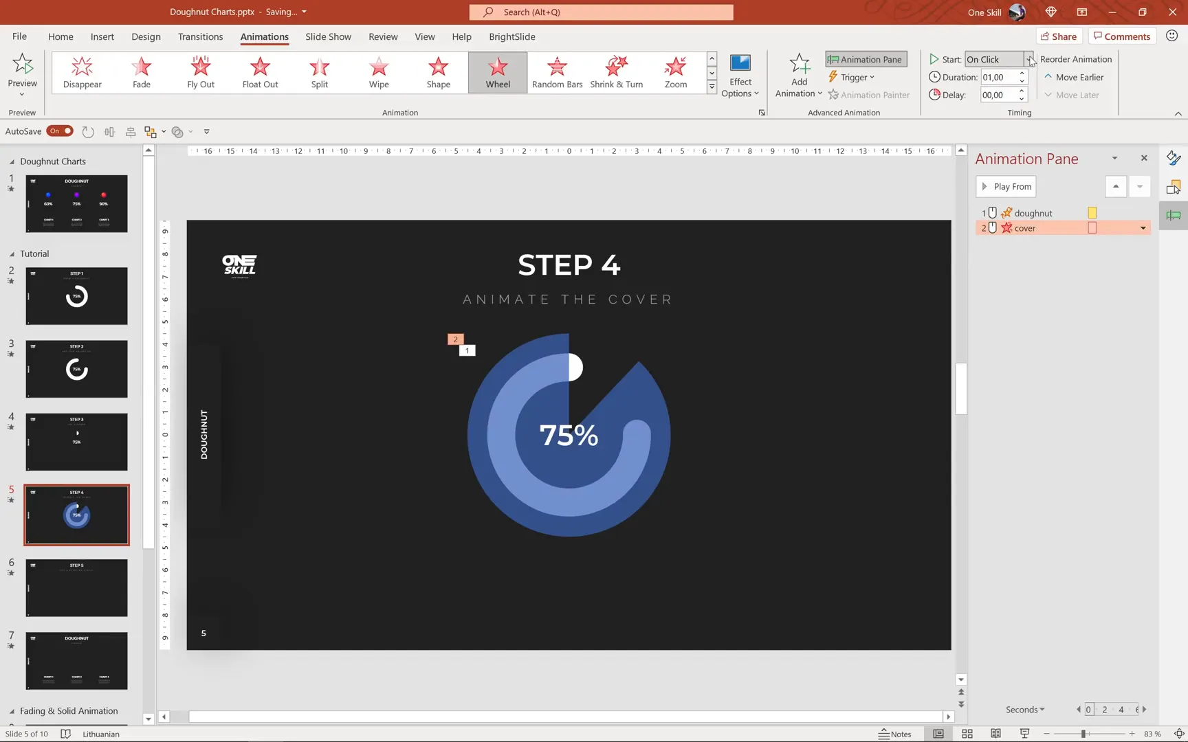 Animated PowerPoint Slide Design Tutorial: Mastering Doughnut Charts ...