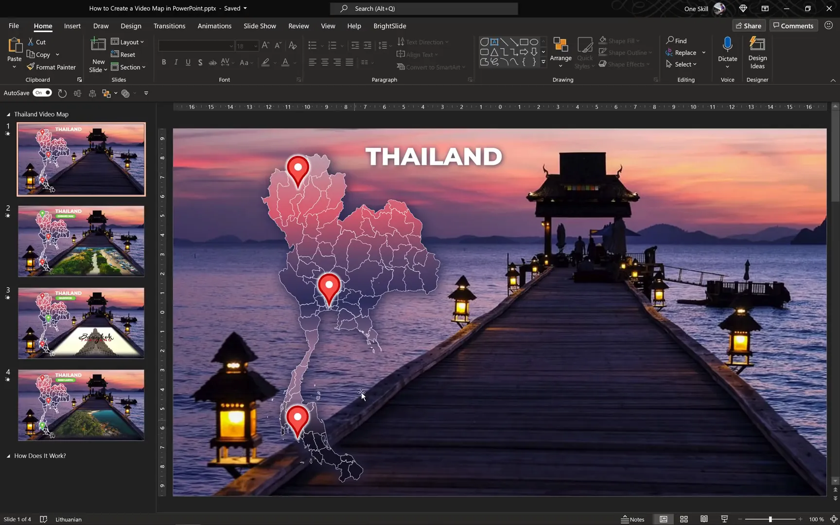 How to Create a Video Map in PowerPoint 🔥THAILAND 🔥 - ExpertSlides